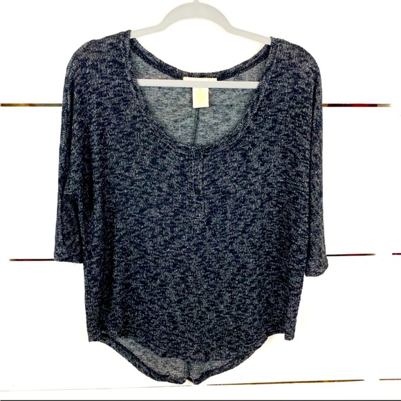 Anthropologie | Sweaters | Staring At Stars Sweater Knit Highlow Henley ...